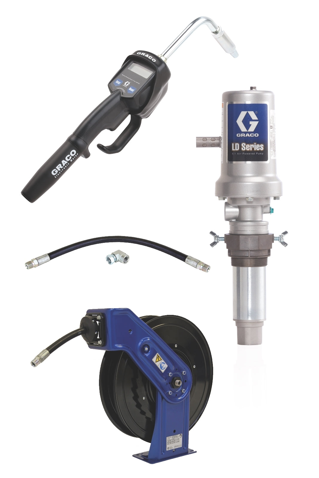 Graco 24J735 Ld Series 5:1 Tank Mount Oil Pump With Sd Series Hose Reel ...