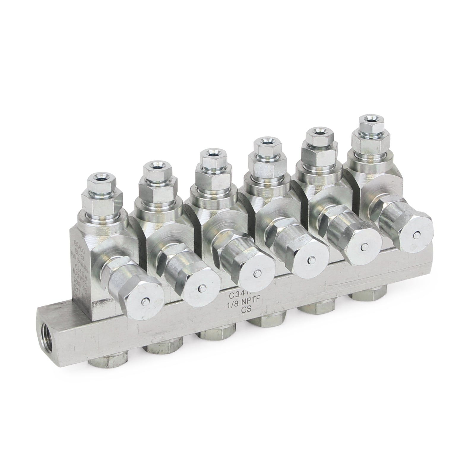 GRACO GL-33™ Grease Injector, Carbon Steel, 6 Injector Manifold, 1/8 in ...